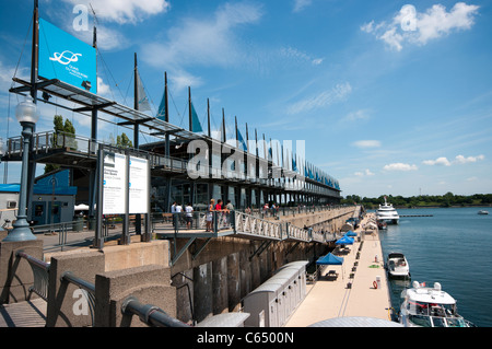 Montreal Old port Quebec Canada summer lake boats dock Stock Photo - Alamy