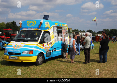 a blue icecream selling car Stock Photo - Alamy