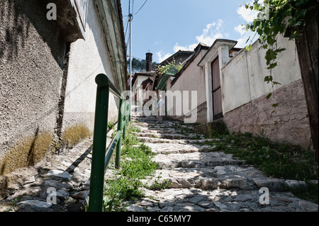 An old street (mahala) in Vratnik, old part of Sarajevo. Bosnia and ...