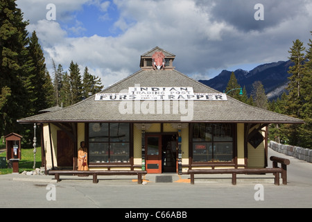 An Indian, or native American, trading post at the Continental Divide ...