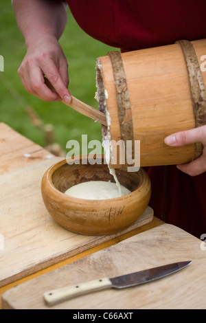 Butter making at Medieval Festival in Verdin Park, Northwich August ...