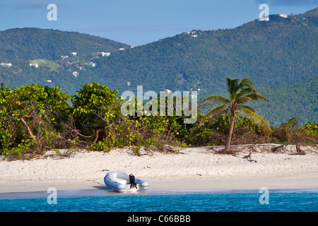 Islet of Sandy Spit, British Virgin Islands, with Tortola in the ...
