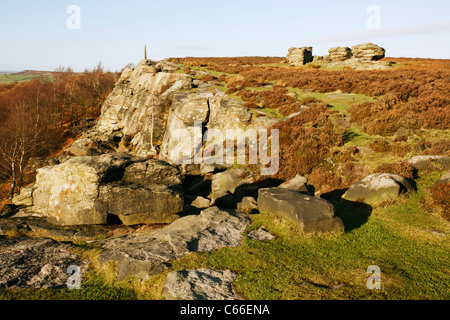 The Nelson's Monument, the three ships at Birchen Edge in Baslow, the ...