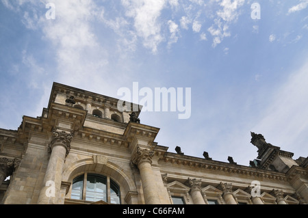 Side view to Berlin Reichstag with cloudy sky background Stock Photo ...