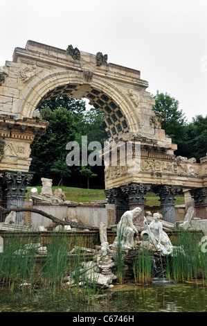 Roman Ruins in the park, Schonbrunn Palace, Vienna, Austria Stock Photo ...