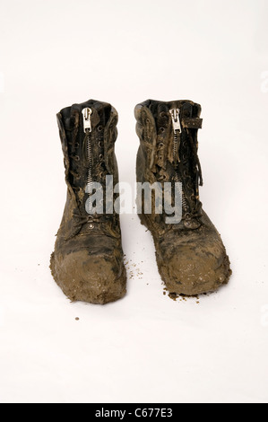muddy work boots Stock Photo - Alamy