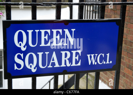 Queen Square sign London WC1 England UK Stock Photo - Alamy