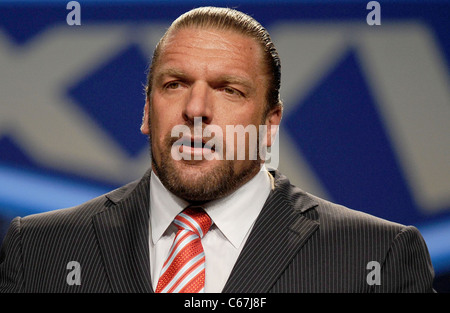 Triple H in attendance for WRESTLEMANIA XXVII Press Conference, Hard ...