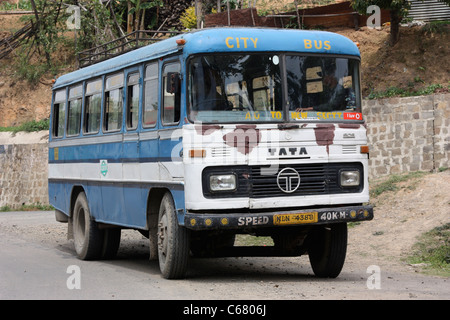 battered bus of the local Public transport near Tamale in Ghana W ...