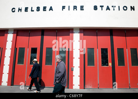 The exterior of Chelsea Fire Station, King's Road, London, SW3, England ...