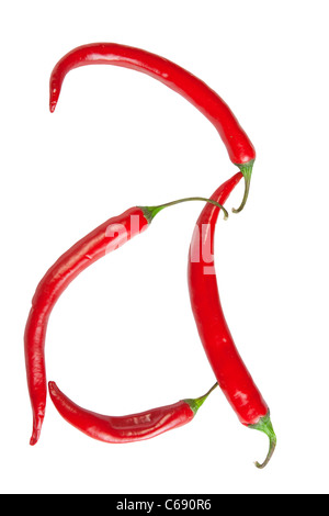 c letter made from chili isolated on white background Stock Photo - Alamy