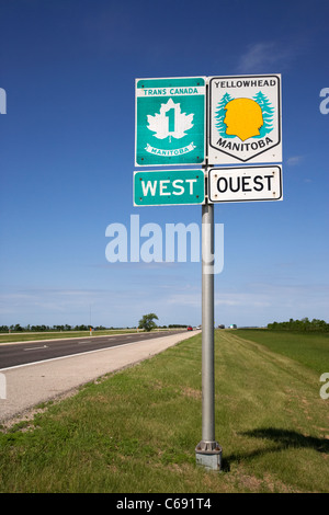 trans canada highway 1 and yellowhead route in manitoba canada Stock ...