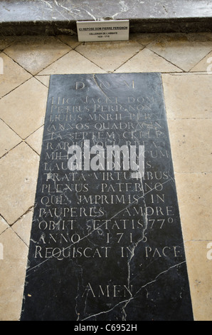 Tomb Dom Pierre Perignon 1639-1715 L' Abbaye, Hautvillers Champagne ...