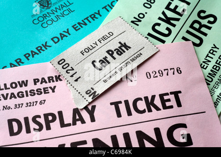 Pay and display car parking tickets uk Stock Photo - Alamy