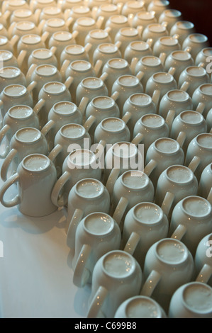 Porcelain coffee cups in a row or rows Stock Photo - Alamy