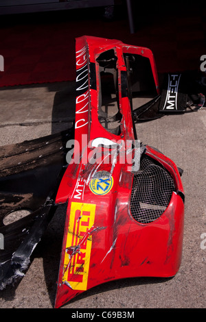 Accident damaged rear bumper on a car Stock Photo - Alamy