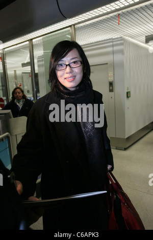 Yu Nan arriving on flight from Frankfurt at Tegel Airport. The "Speed ...