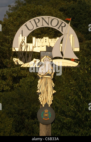 Upnor village sign, Kent, England, UK Stock Photo - Alamy