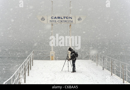 Heavy Snow covers the city of Cannes, France on February 11, 2010. The ...