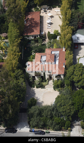 Aerial view of the house Halle Berry lives in. West Hollywood ...