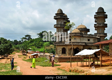 Village with mosque, between Kolahun and Bolahun in Lofa County ...