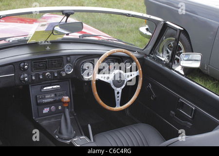 interior of classic MGB rally car ready for competition Stock Photo - Alamy