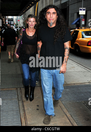 Tom Araya of Slayer and his wife Sandra Araya arrive at their midtown ...