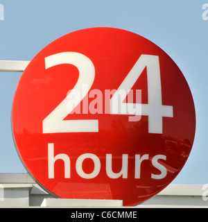 24 Hour shop opening sign, Asda Store, Leckwith, Cardiff, Wales Stock ...