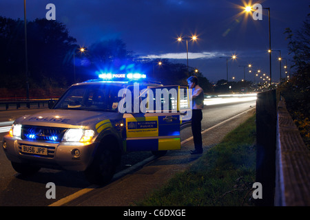 Highway Patrol Police stop vehicle on Freeway but Police have a flat ...