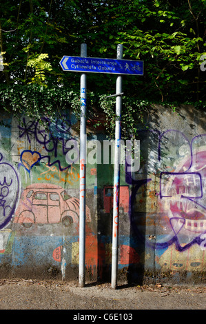 Graffiti on a cycle path Stock Photo - Alamy