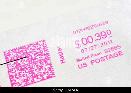 Envelope with QR Quick Response code on postage, USA Stock Photo - Alamy