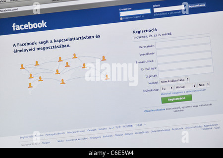 Facebook website - Hungarian Stock Photo - Alamy