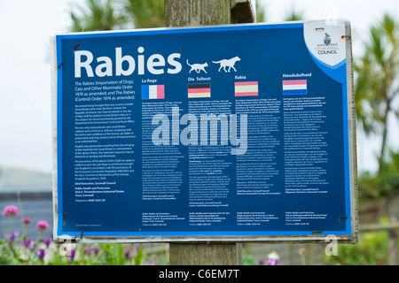 Rabies prevention sign for the UK Stock Photo - Alamy