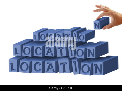 LOCATION text written on blue-black lines stamp sign Stock Photo - Alamy