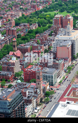 Boston city downtown aerial view with urban historical buildings Stock ...
