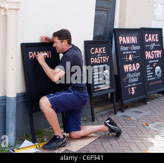 Signwriter at Work Stock Photo - Alamy