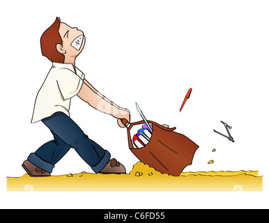Heavy Bag Cartoon Stock Photo - Alamy