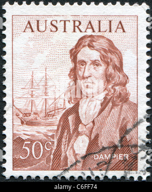 William Dampier and “Roebuck” sailing ship, postage stamp, Australia ...