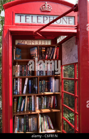 A book exchange community book library set up in an old BT Telephone ...