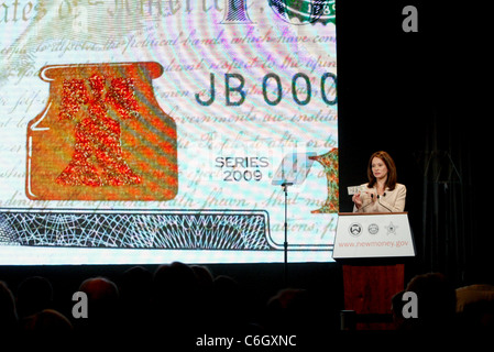 Rosa Gumataotao Rios, Treasurer of the United States, speaks at the ...