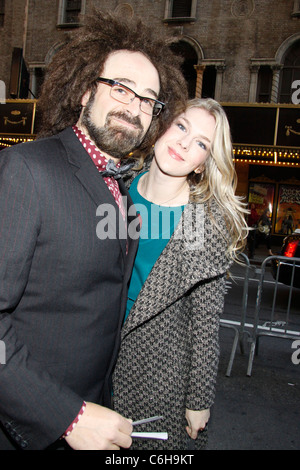 Adam Duritz poses with Lily Rabe Opening night of the Manhattan Theatre ...