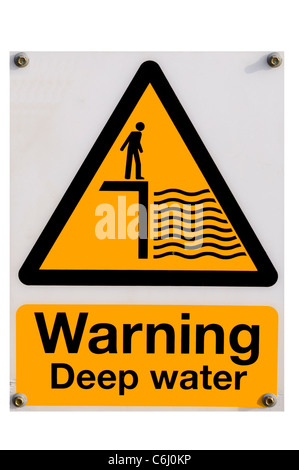 Isolated Water Warning Signs Stock Photo - Alamy