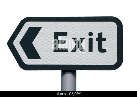 Exit Road Traffic Sign UK Signs roadsign roadsigns Stock Photo ...