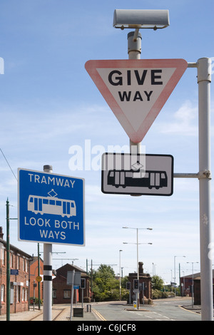 birkenhead tram signs on the wirral Stock Photo - Alamy