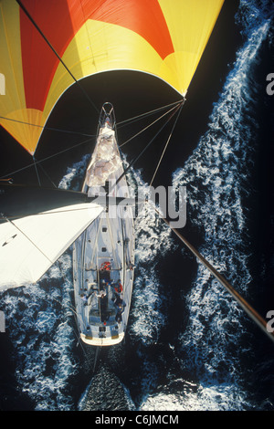 sailboat "Dare" off the coastline, Los Angeles, California Stock Photo ...