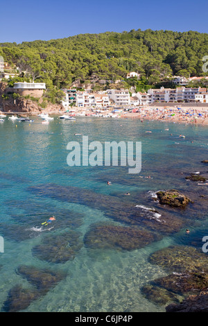 Spain. Catalonia. Costa Brava. Beach Sa Riera. Beautiful views of the ...