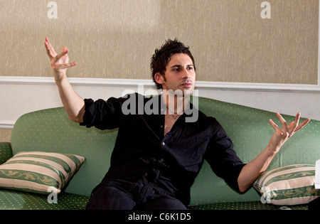 Dan Balan giving an interview. The Moldovan singer is famous for his ...