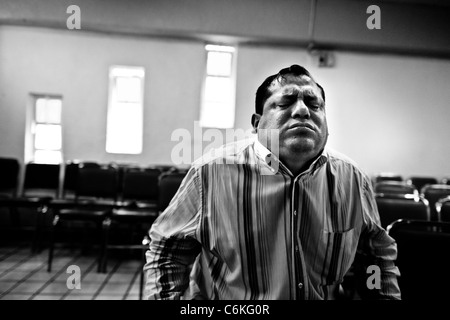 A Mexican man struggles during the exorcism ritual performed at the ...