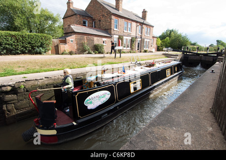 Narrowboat Passing through Shardlow Lock In Derbyshire Stock Photo - Alamy