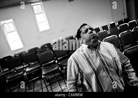 A Mexican man struggles during the exorcism ritual performed at the ...